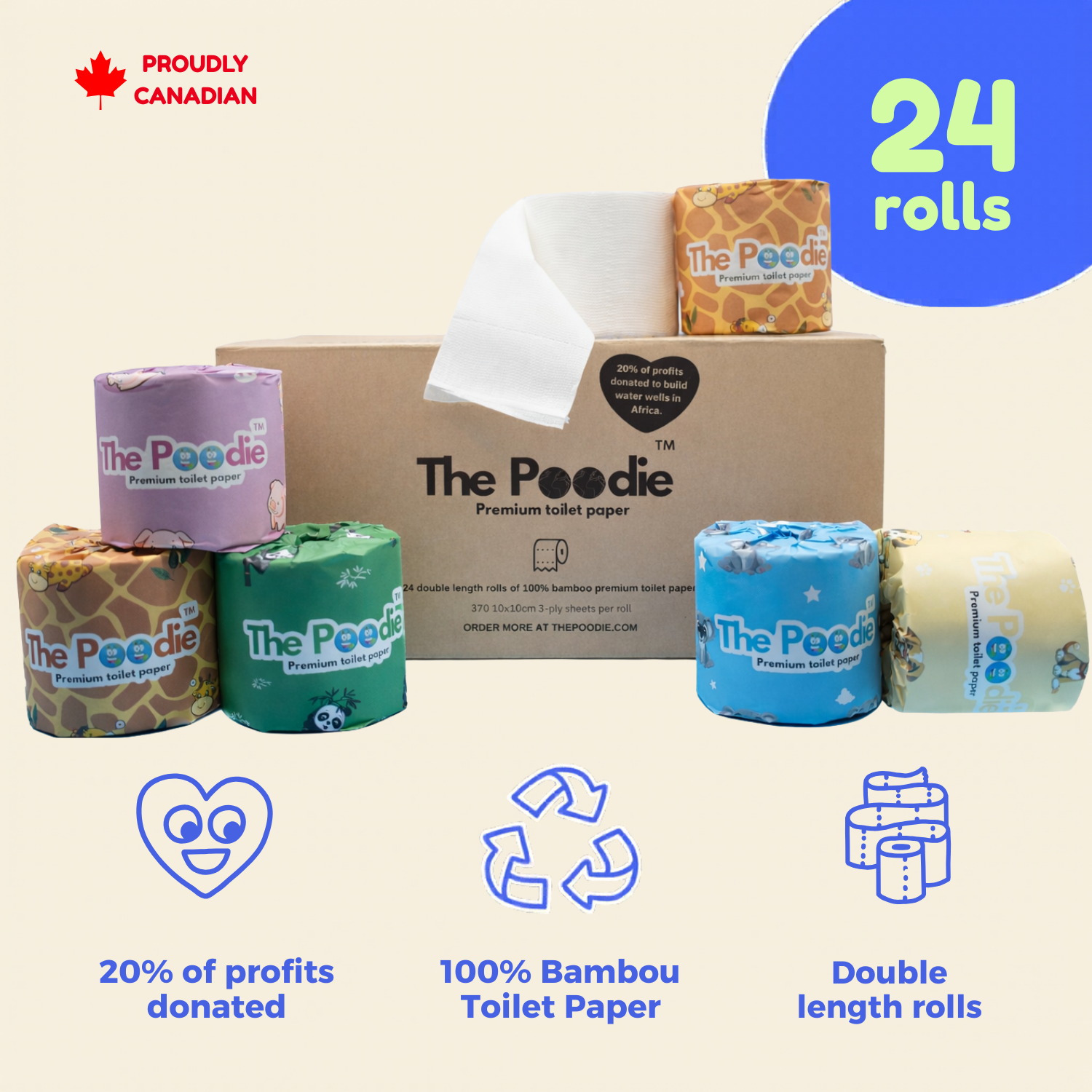 100% Bamboo Toilet Paper - Tree free - Soft & Stylish – The poodie